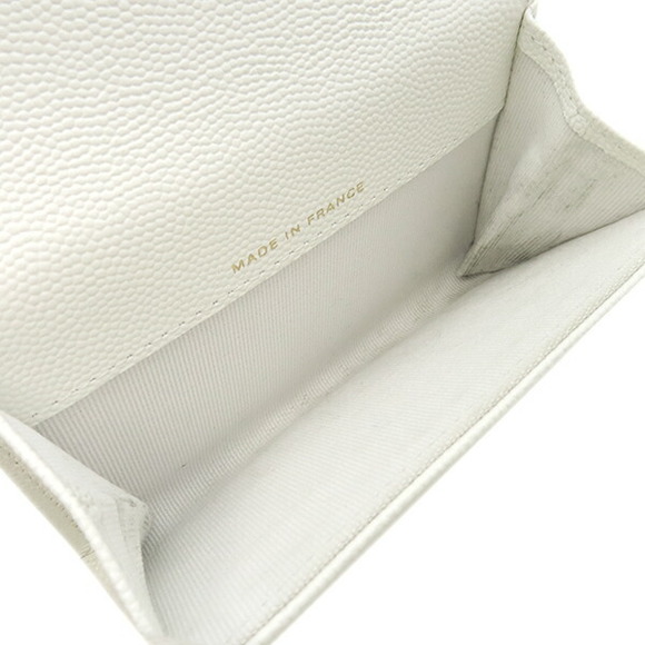 CHANEL | Bags | Chanel Coin Case Matelasse Classic Card White Bilfold ...
